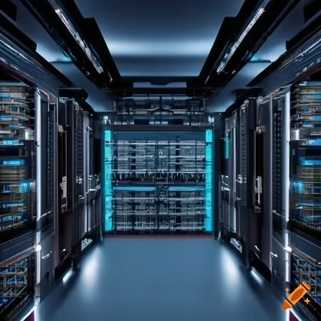 Futuristic data center on Craiyon