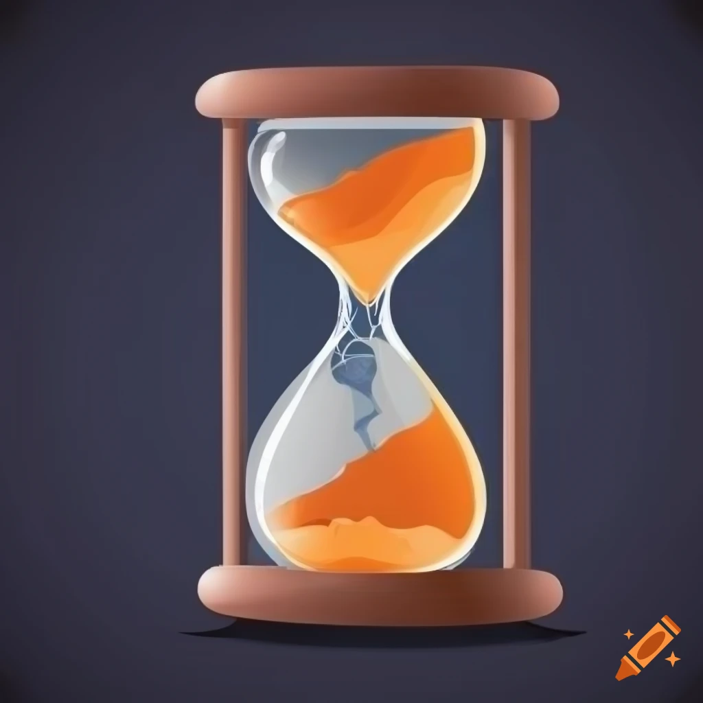 Broken hourglass with flowing sand vectors on Craiyon