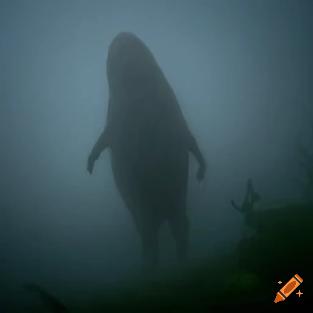 Monster hidden in the mist on Craiyon