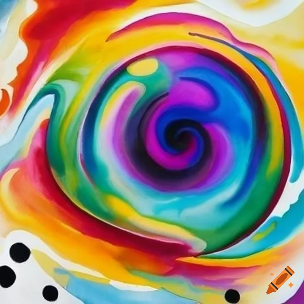 Vivid colors kandinsky ink painting on Craiyon