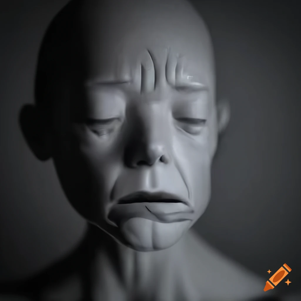 Very sad humanoid on Craiyon
