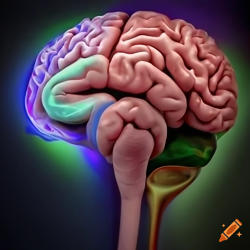Highly detailed colorful brain in hyper-realistic style on Craiyon