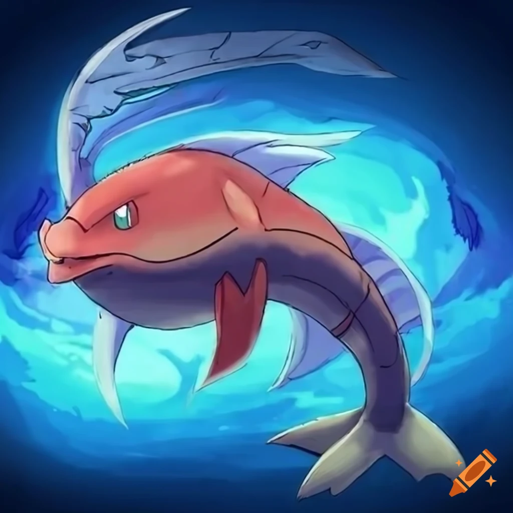 Water type pokémon styled like an oarfish on Craiyon
