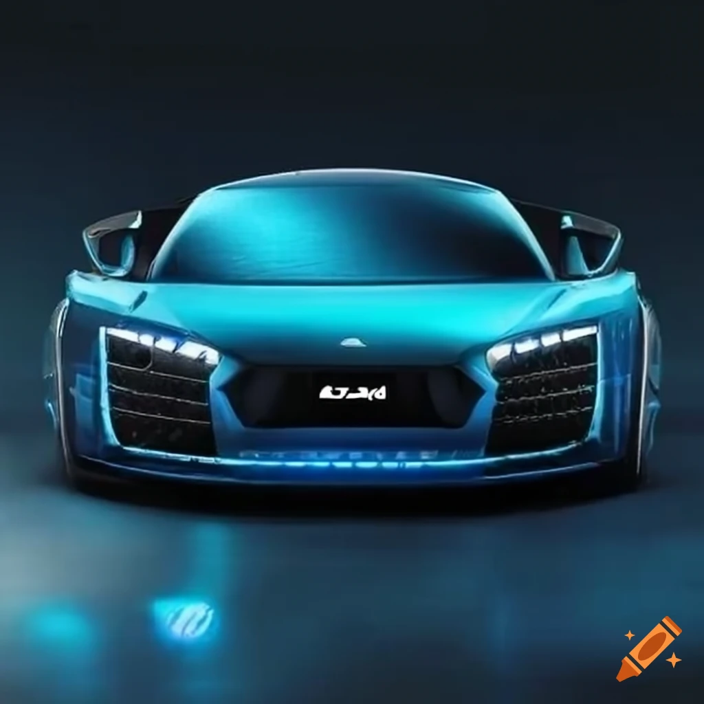 A futuristic audio r8 sports car on Craiyon