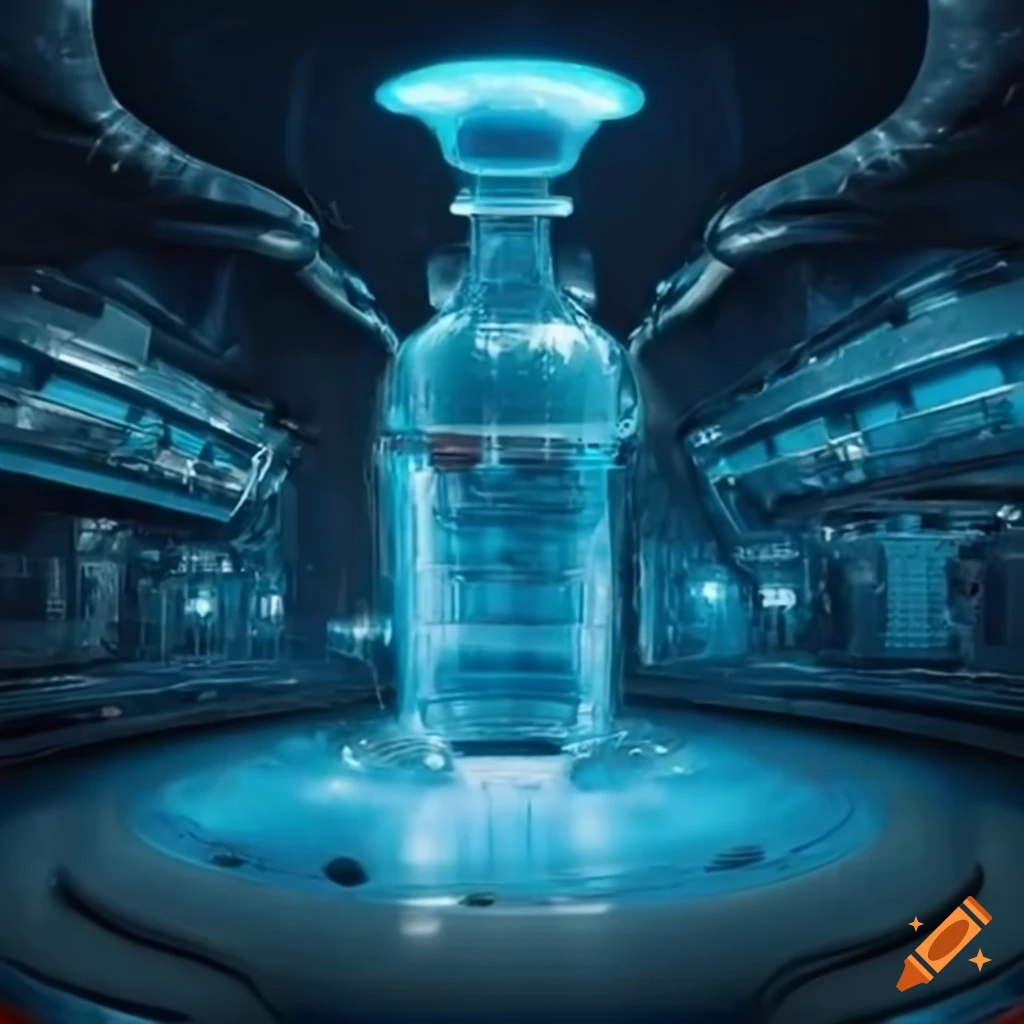 Underground laboratory storing water samples in a sci-fi science ...