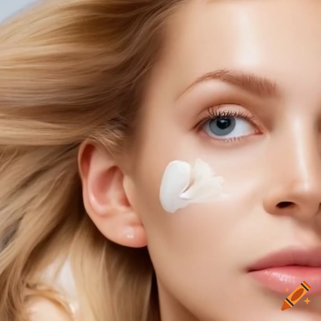 Delicate skin care cosmetics promotion - blond brand on Craiyon