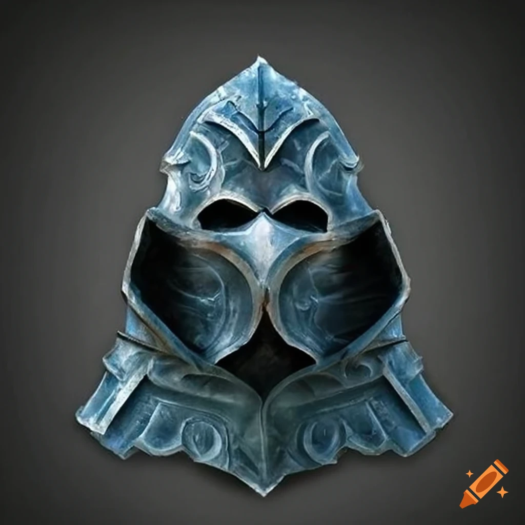 Front view of a legendary empty cowl in detailed medieval style on Craiyon