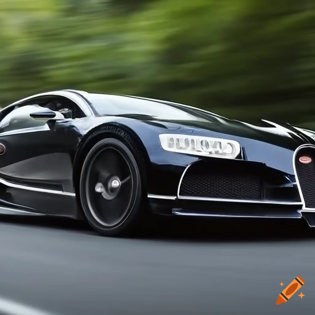 Bugatti driving on a track on Craiyon