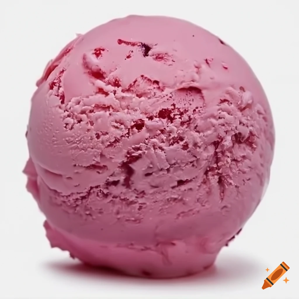 Pink ice cream ball on white background on Craiyon