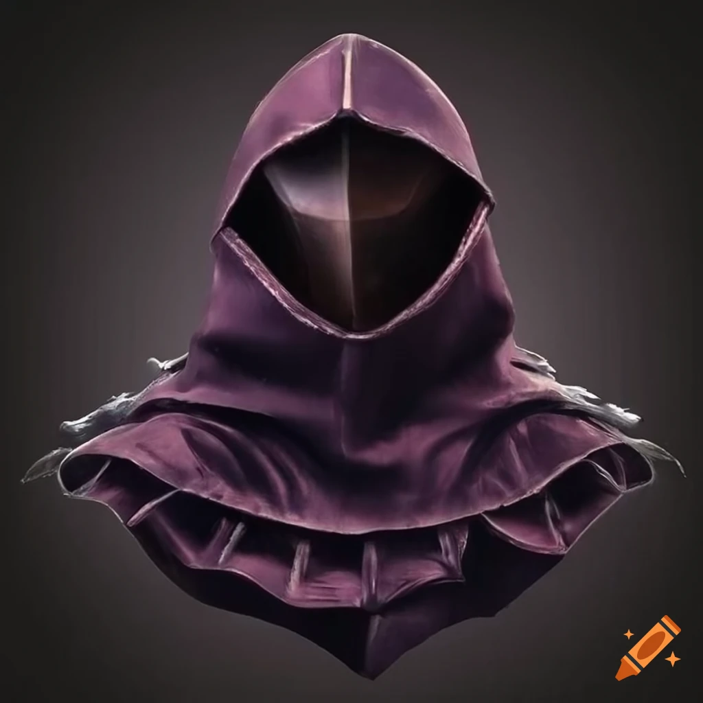 Magical fantasy empty cowl with detailed medieval style in the front ...