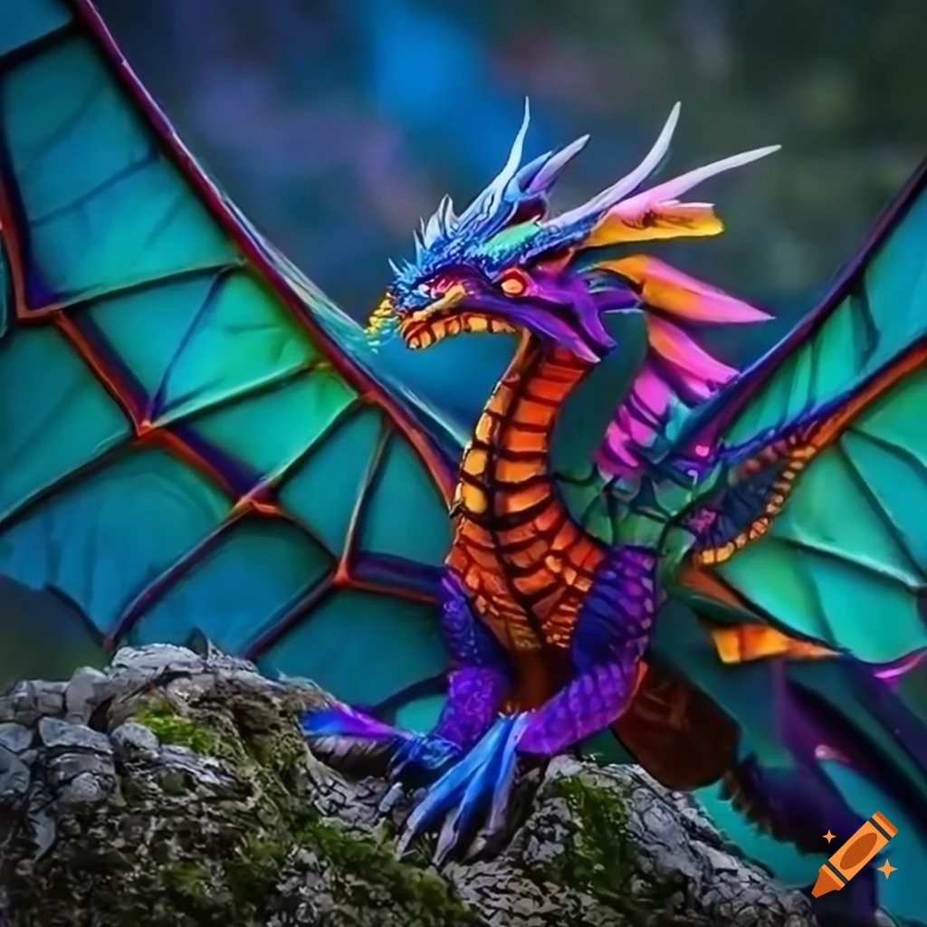 Comic colorful faerie dragon flying in a Dungeons and Dragons style on ...