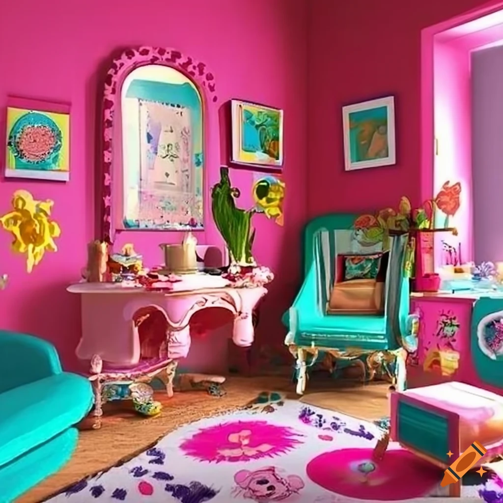 Kitsch style room on Craiyon