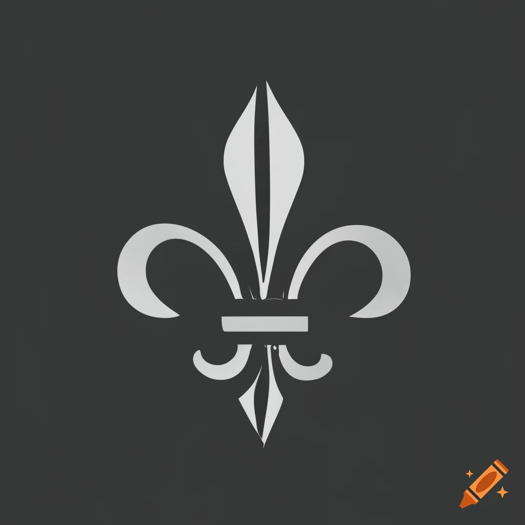 Monochrome fleur de lys logo on Craiyon