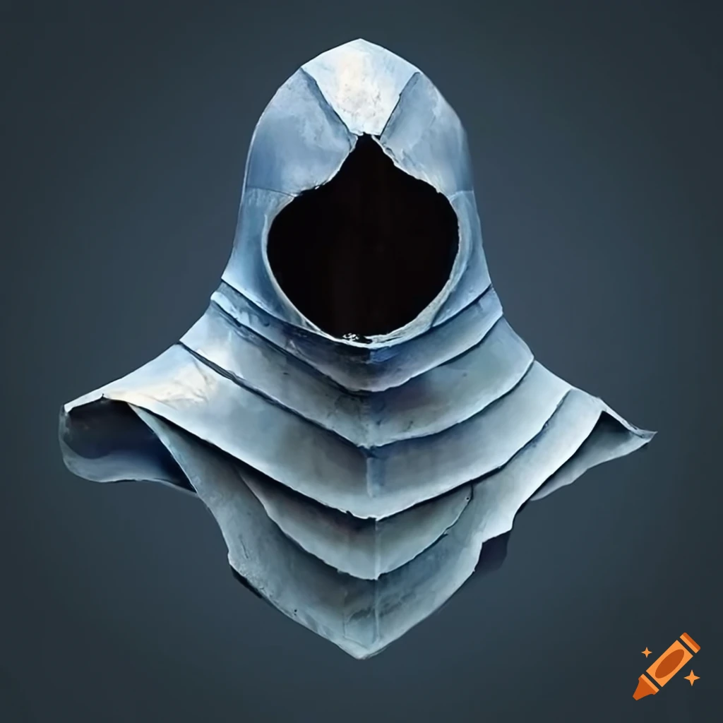 Front view of a magical empty cowl with detailed medieval style on Craiyon