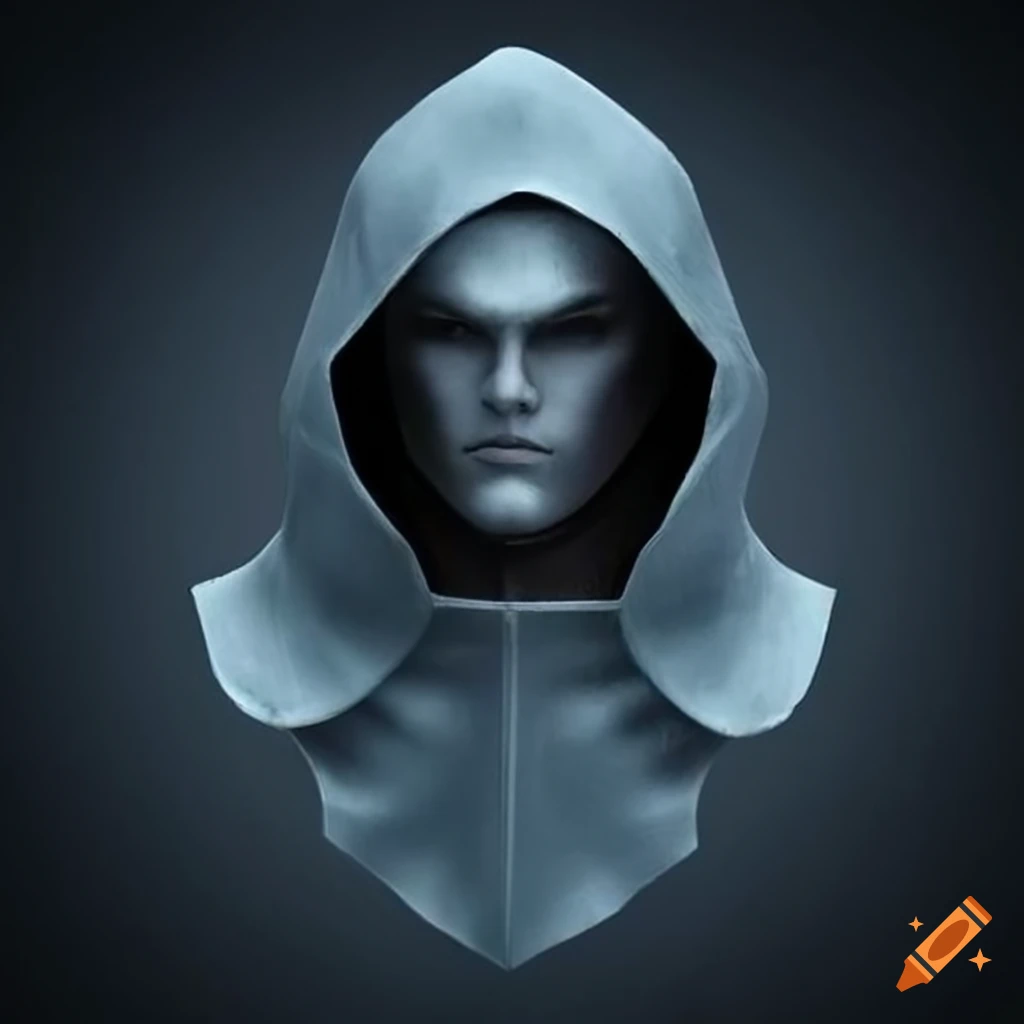 Light magical medieval style empty cowl front view on Craiyon