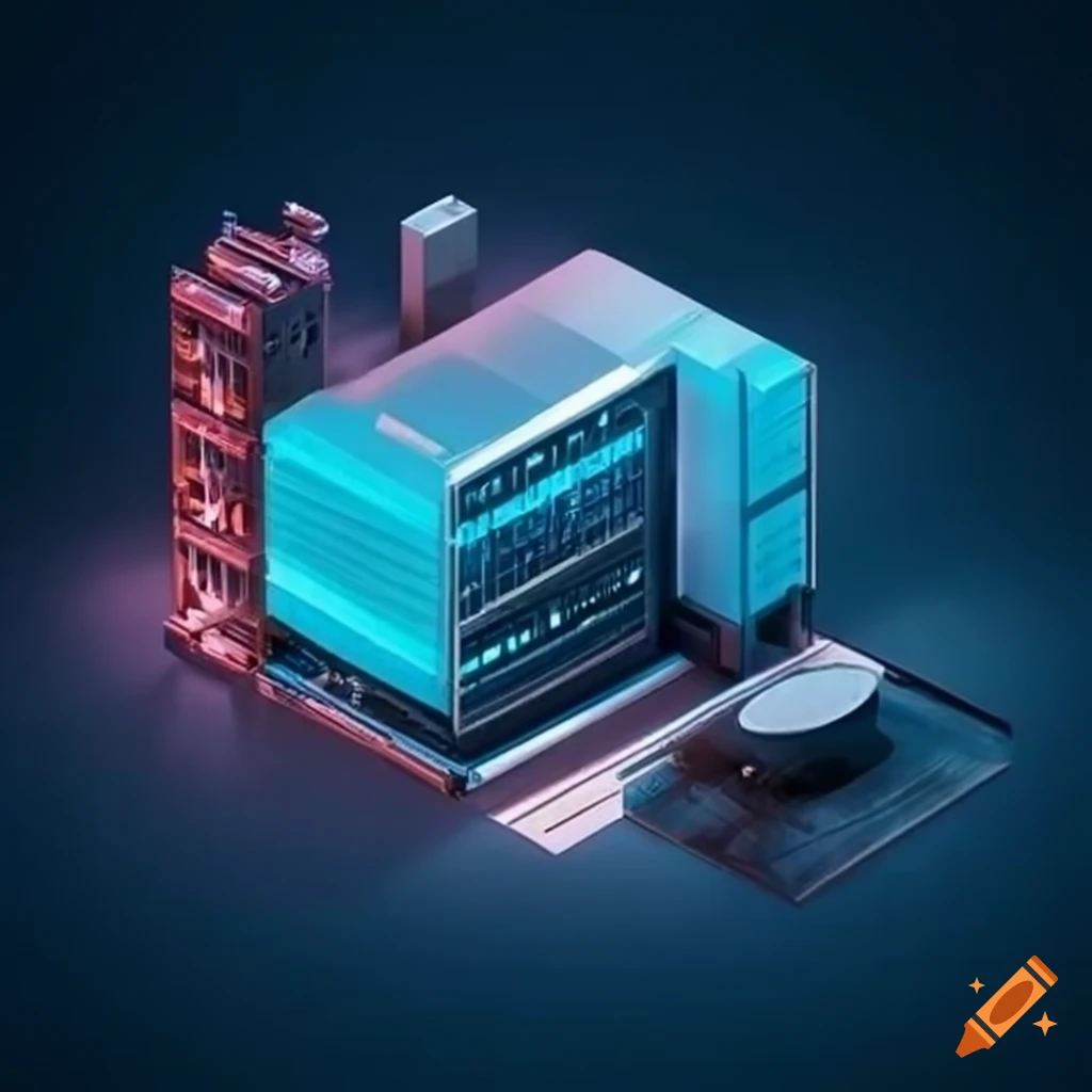 Tech-savvy data center with futuristic servers on Craiyon