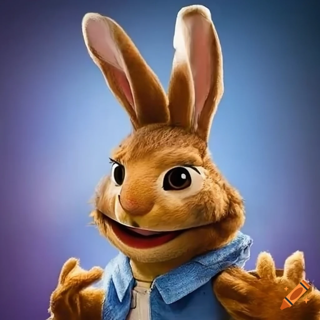 Peter rabbit reimagined as a muppet on Craiyon