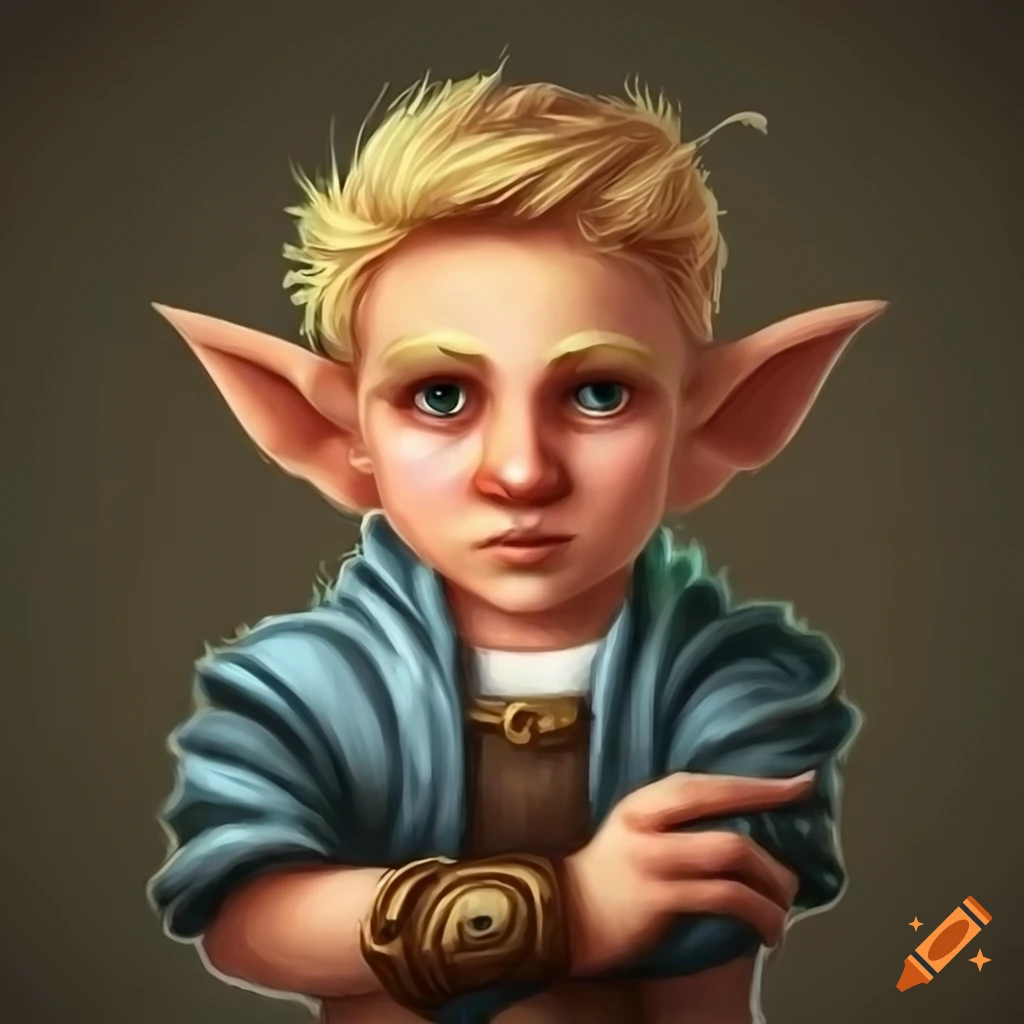 Young male forest gnome with clockwork monocle on Craiyon