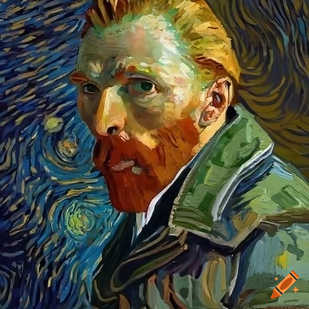 Van Gogh portrait in 4K resolution on Craiyon