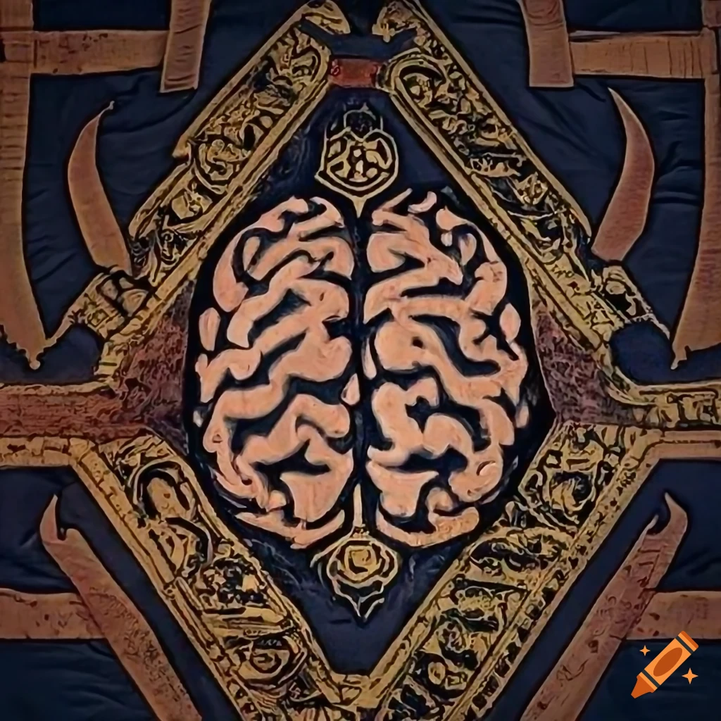 Bear claw on the brain medieval logo on Craiyon