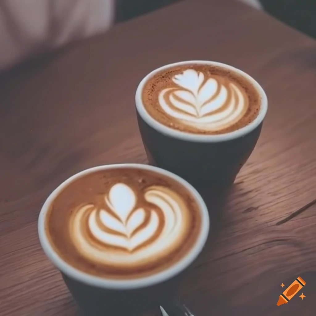 Latte foam art in a cozy coffee shop with enticing aroma on Craiyon