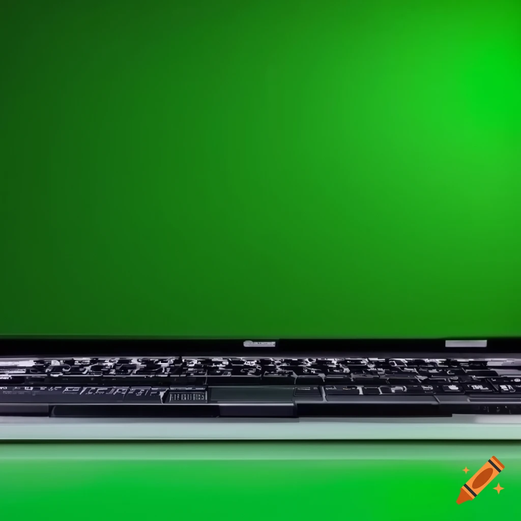 Laptop with green screen on Craiyon