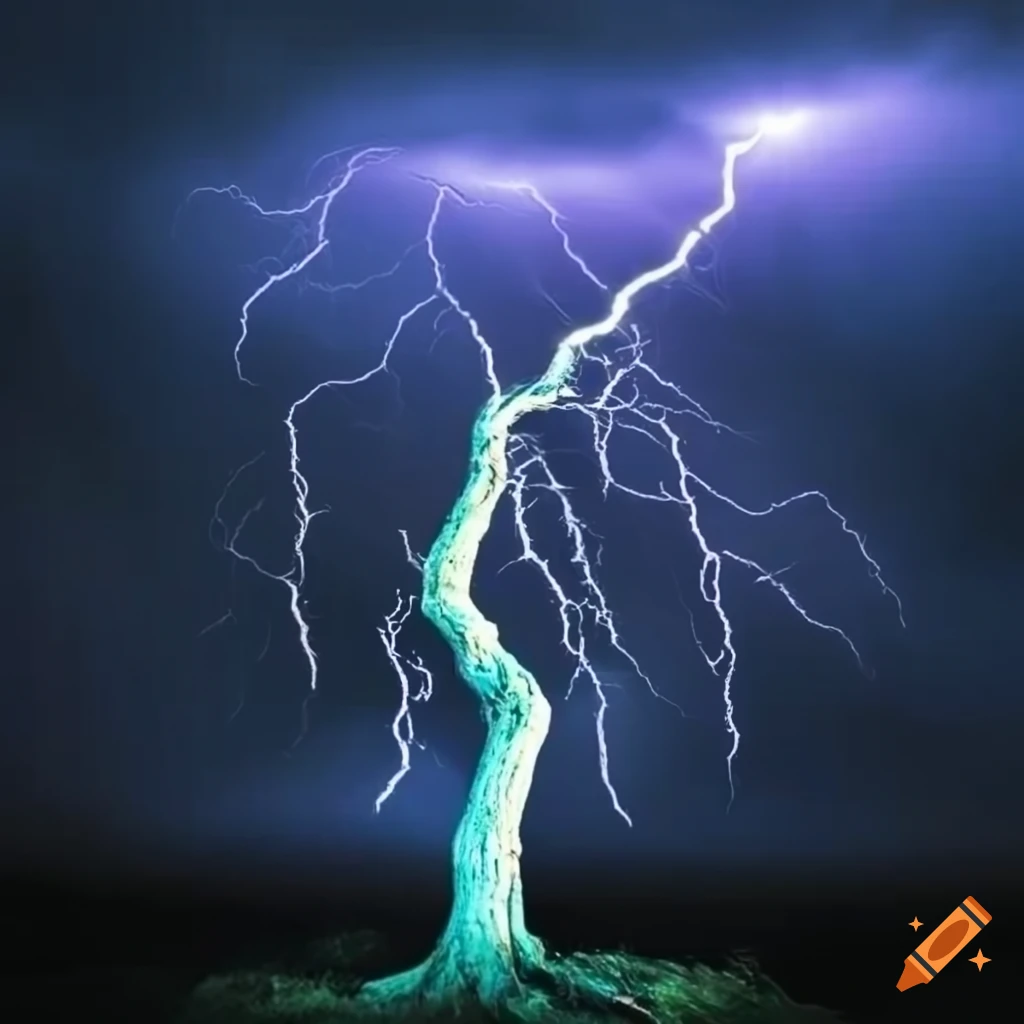 Lightning tree with celtic knot on trunk on Craiyon