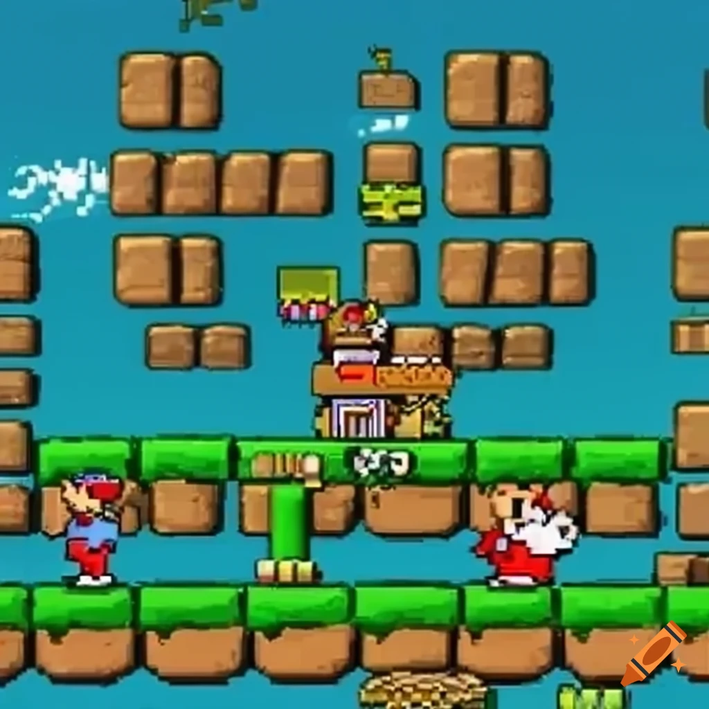 Super nintendo style mario brothers level on Craiyon