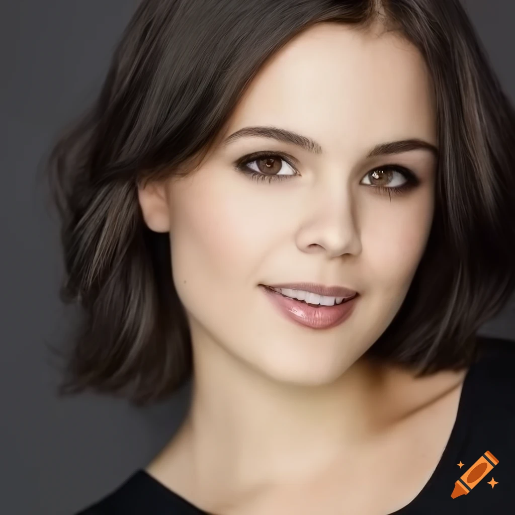 Portrait Of A Young Woman With Dark Brown Hair And Brown Eyes Sultry