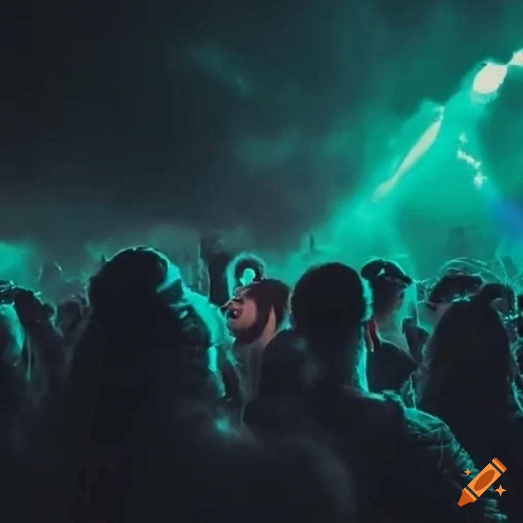 Outdoor rave party at the m25 orbital motorway on Craiyon