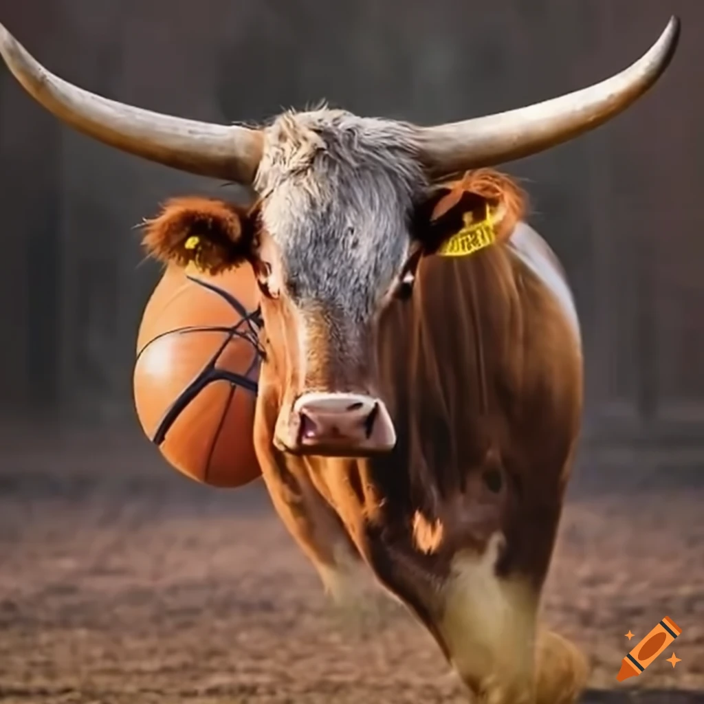 Long horn cows playing basketball on Craiyon