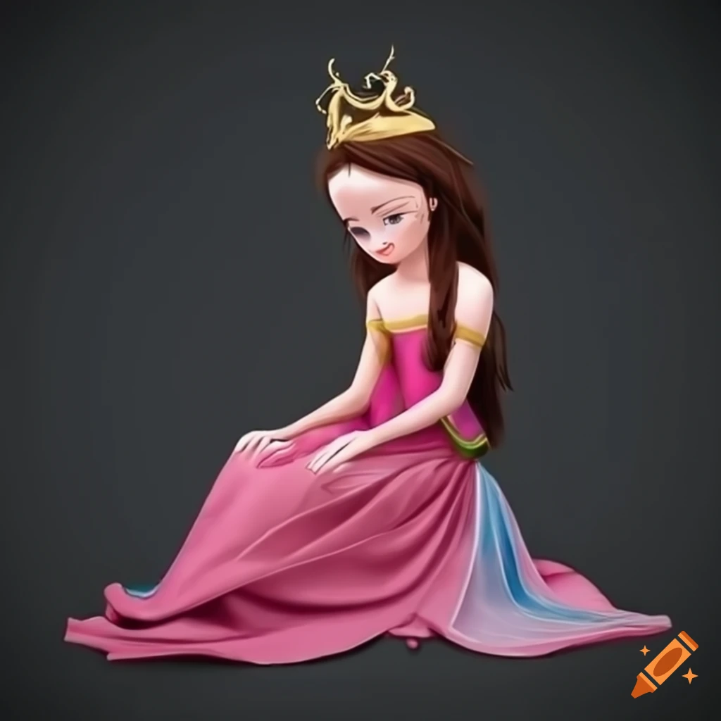 Sad princess sitting up on Craiyon