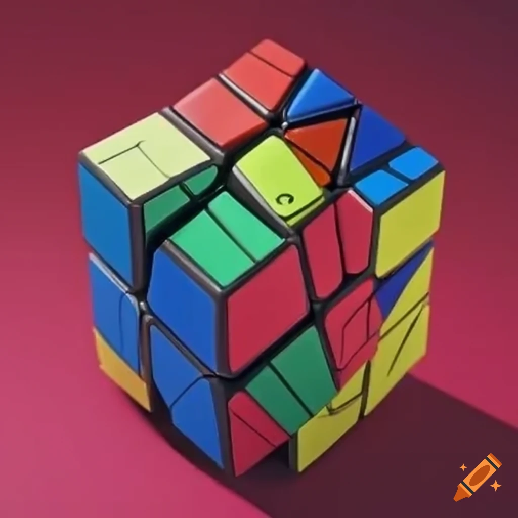 Rubik's cube with a picasso-inspired design on Craiyon