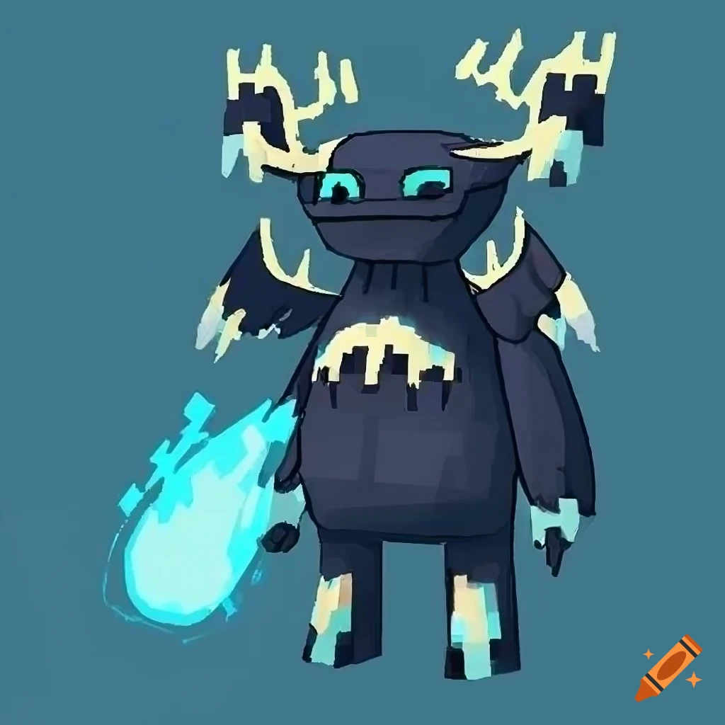 Warden minecraft mob as a water-type fakemon on Craiyon
