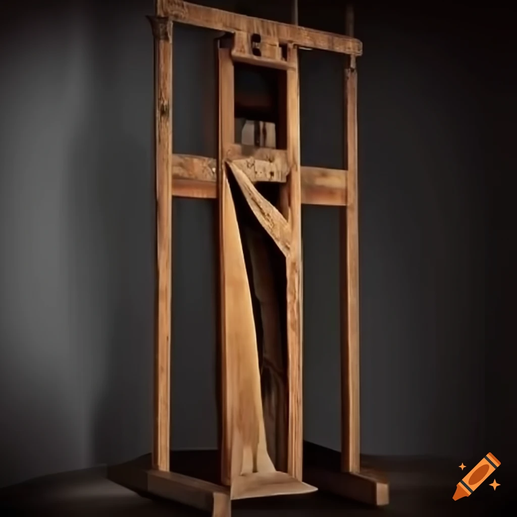 Photorealistic guillotine in front view on Craiyon