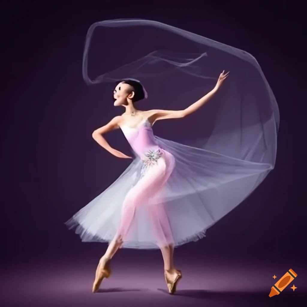 Elegant ballerina performing with a veil and hat on Craiyon