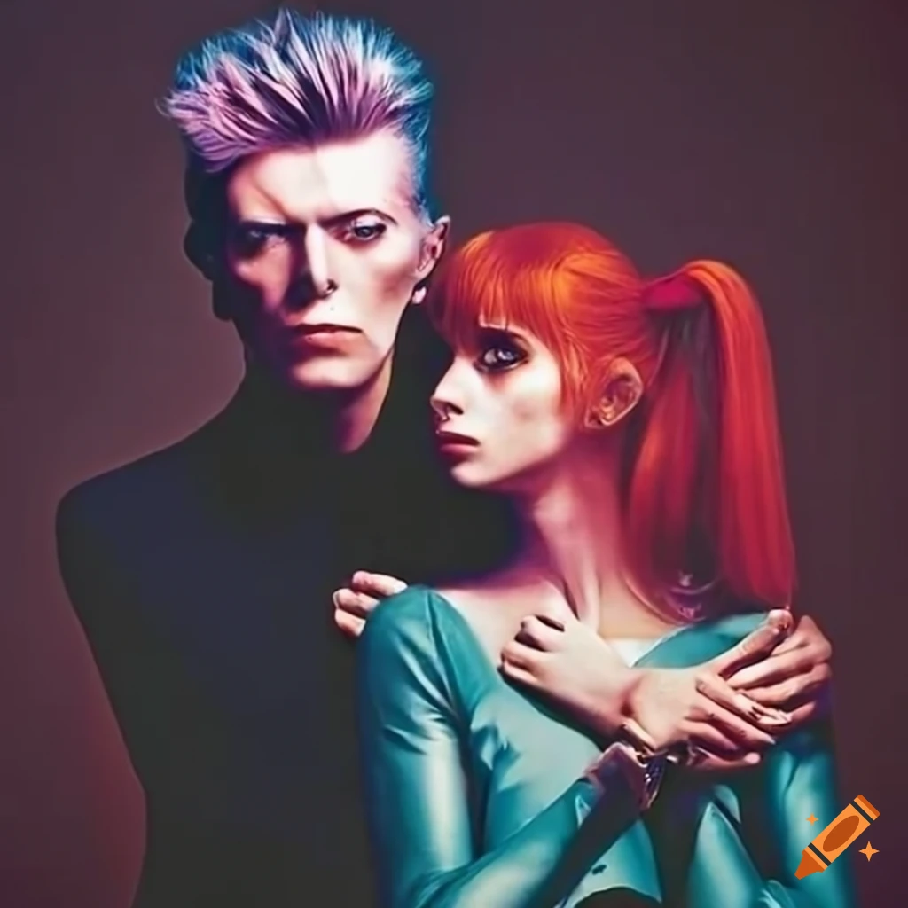Singer poppy with david bowie on Craiyon