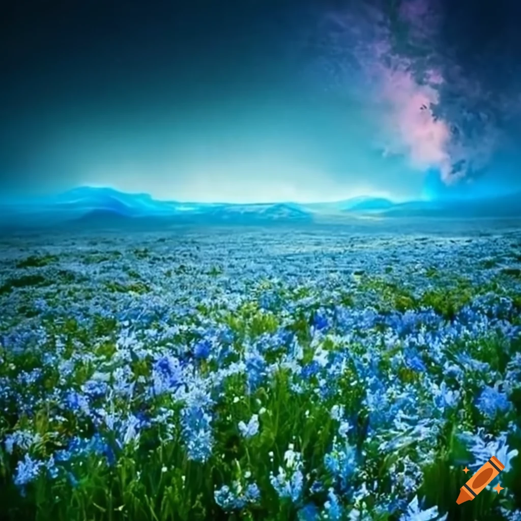 Field of star flowers on Craiyon