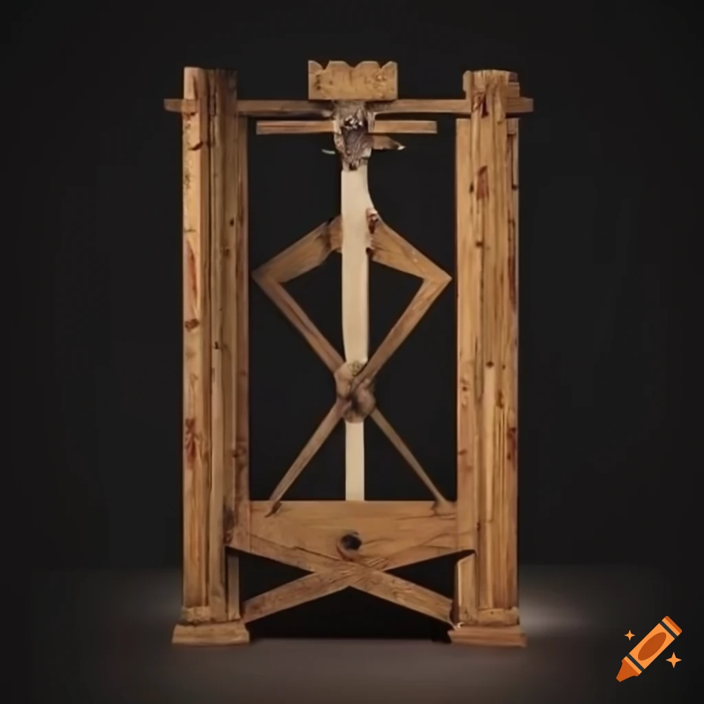 Photorealistic guillotine in front view on Craiyon