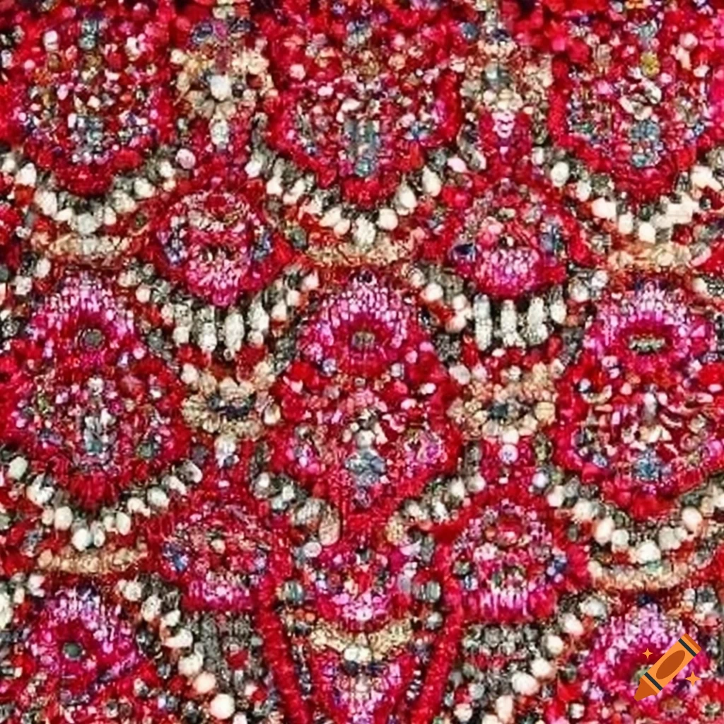 Beaded fabric pattern design on Craiyon