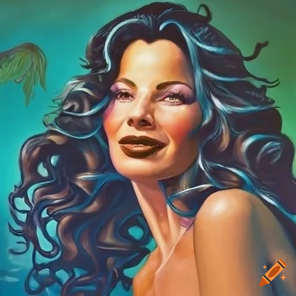 Fran drescher in roger dean's iconic art style on Craiyon