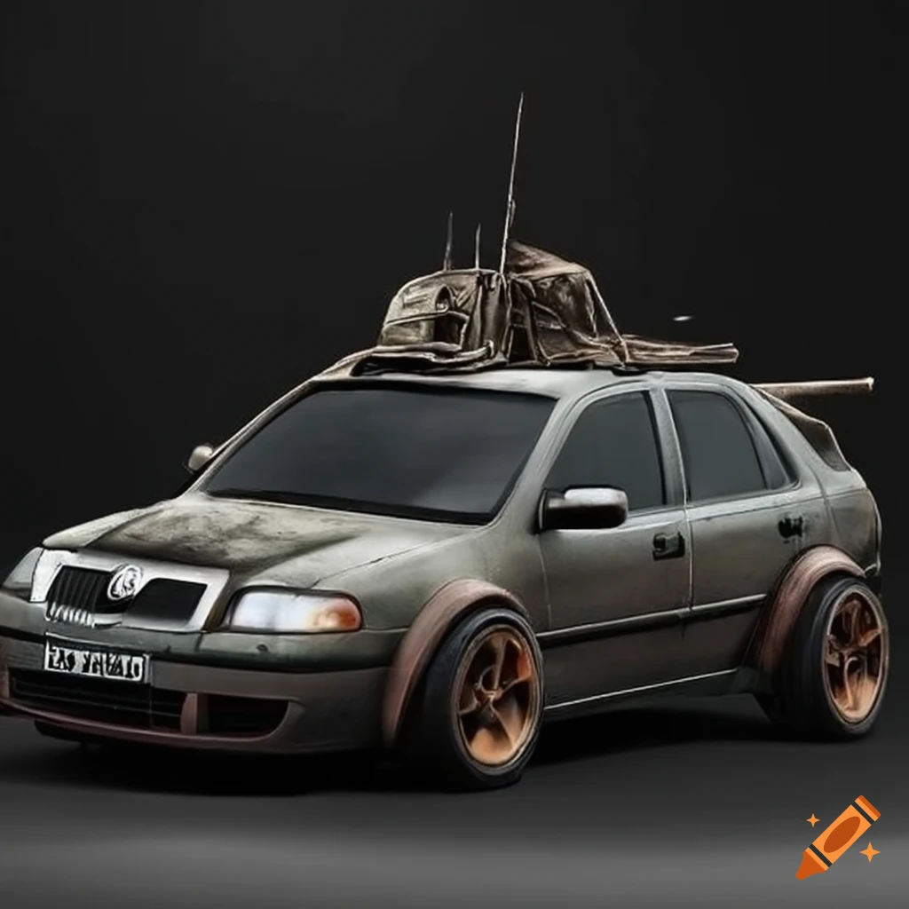 Post-apocalyptic skoda octavia 2001 model on Craiyon