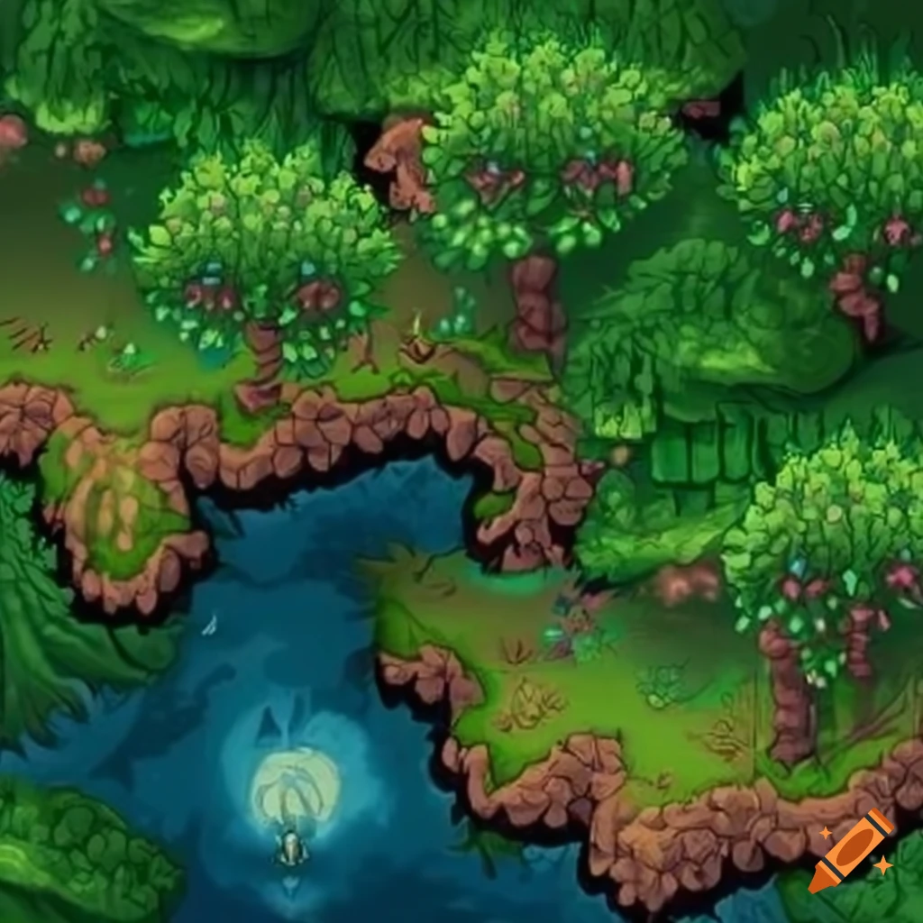 Fairy forest with giant flowers and willow trees in RPG Maker tileset ...