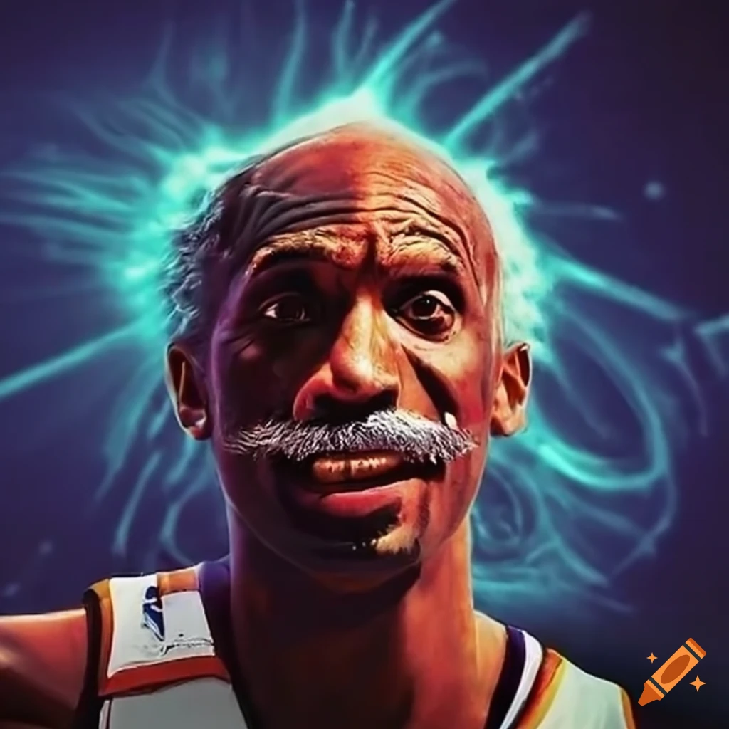 Einstein and kobe playing basketball while discussing the theory of ...