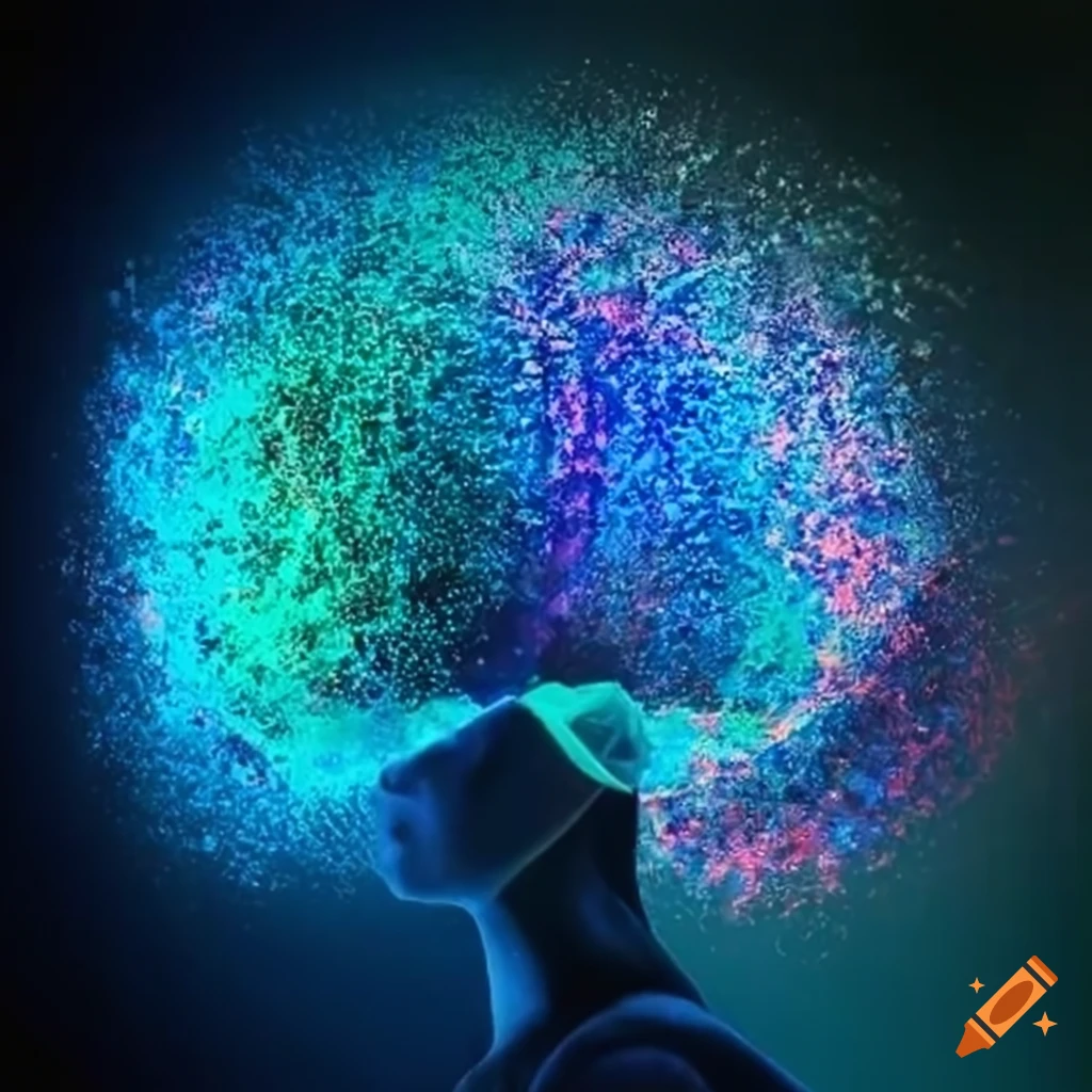 Curiosity mind thinking color spark on Craiyon