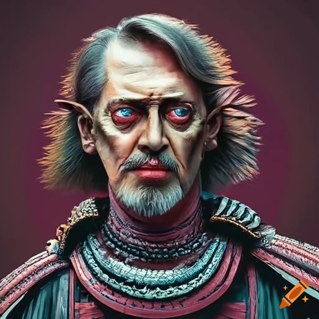 Steve buscemi as a samurai villain character on Craiyon
