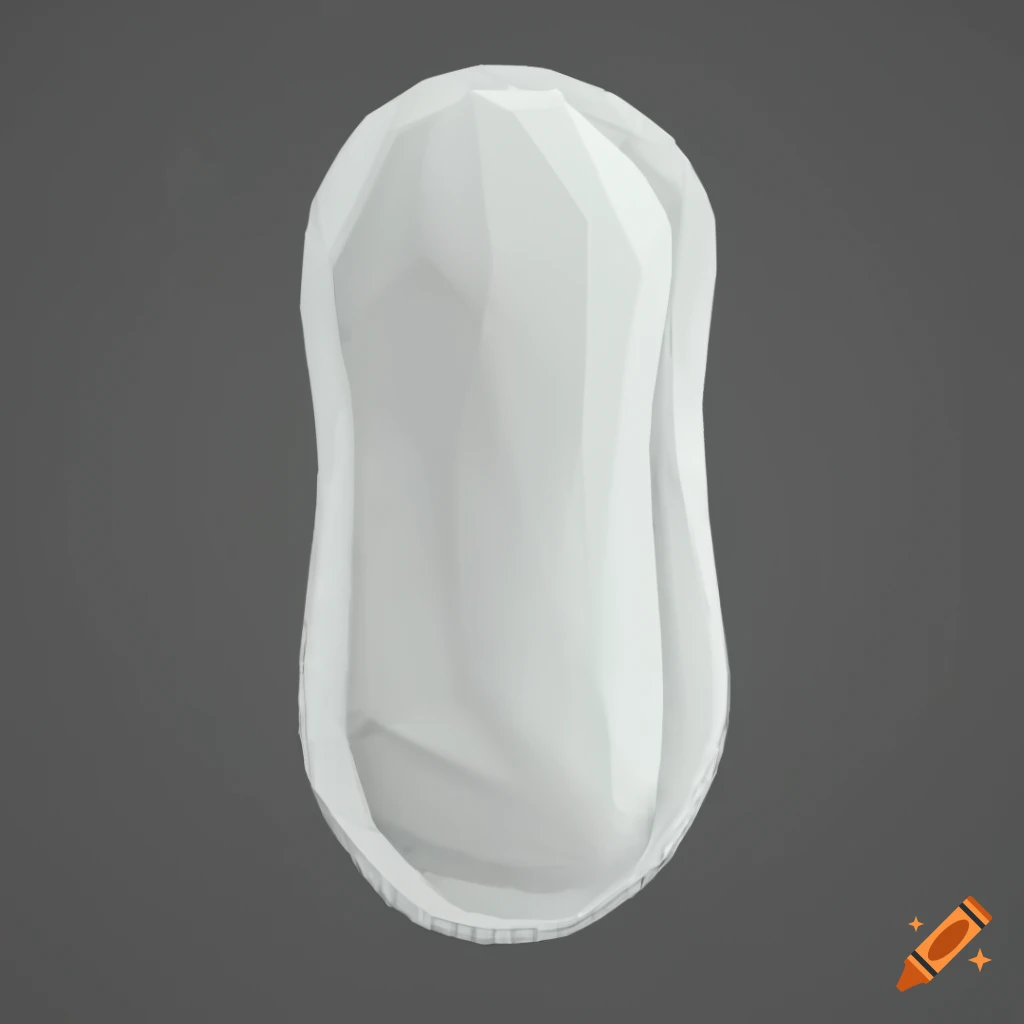 Low-poly 3d model of a white menstrual pad on Craiyon