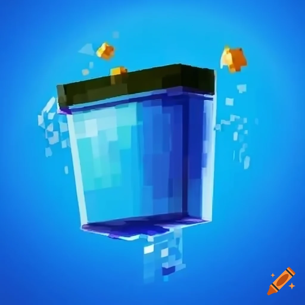 Minecraft water bucket spilling out on Craiyon