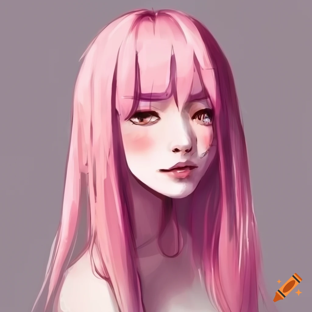Cute Pastel Pink Haired Demon Girl In A Ghibli Like Illustration On Craiyon