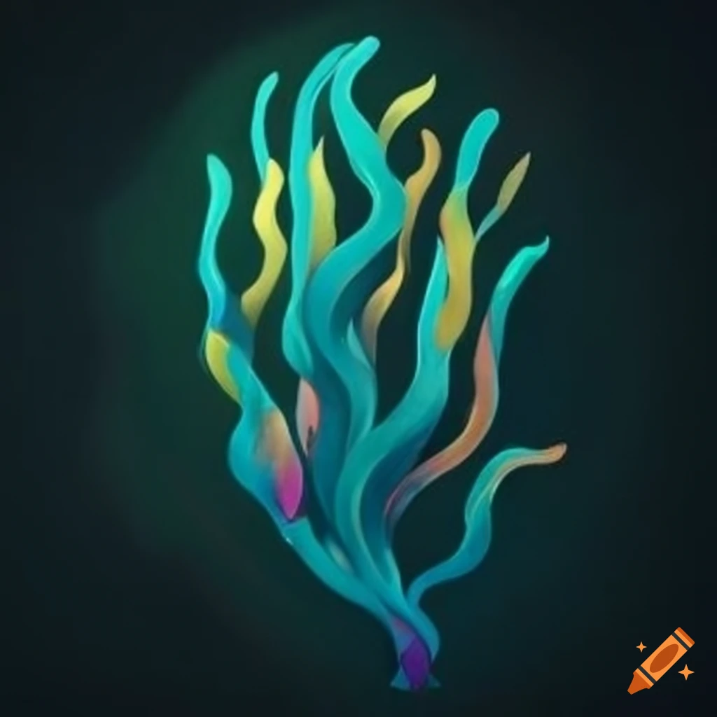 Colorful and intricate seaweed logo design on Craiyon